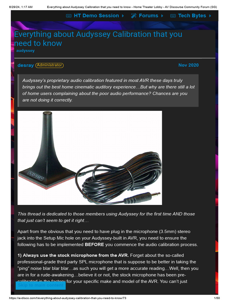 Everything About Audyssey Calibration That You Need To Know - Home Theater Lobby - AV Discourse ...