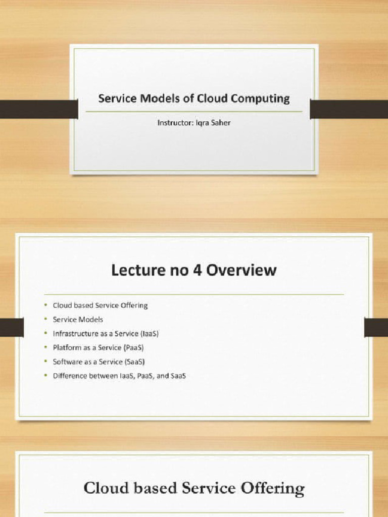 1.service Models of Cloud Computing | PDF