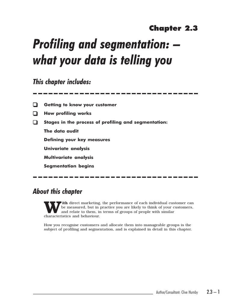 M06_310_G~M06 Profiling and Segmentation. What Your Data is Telling You | PDF | Variance ...