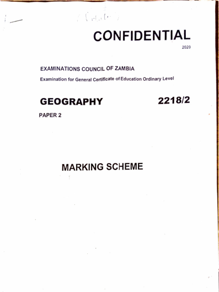 Geography Marking Key 2020 | PDF