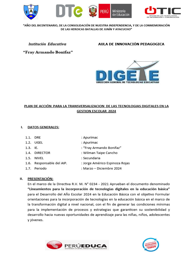 Plan de Acci On 2024 | PDF | Enseñando | Maestros