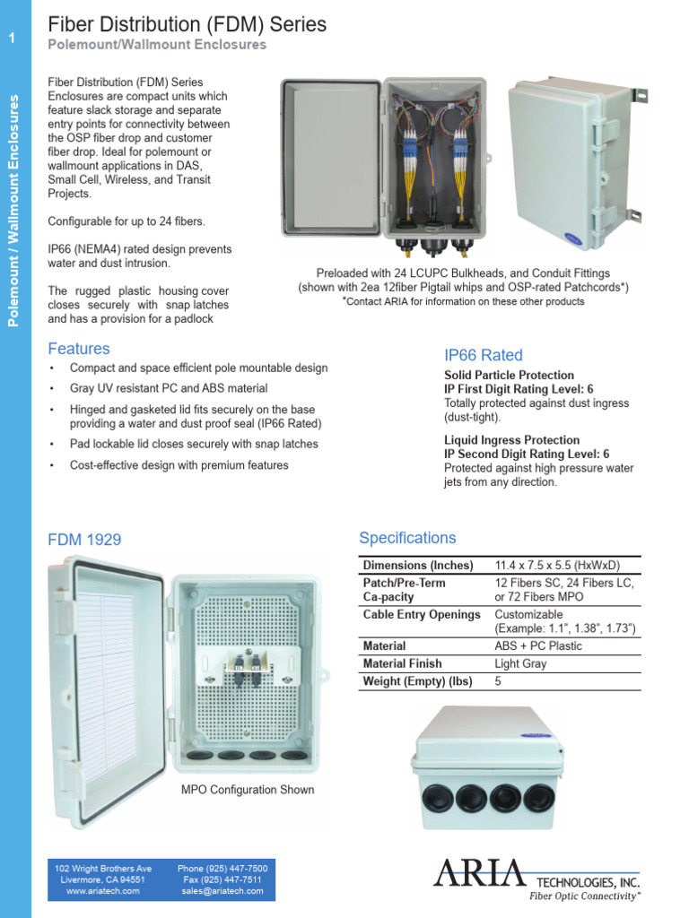ARIA FDM Series Polemount OSP Rated NID Enclosures 2021 R1 | PDF ...