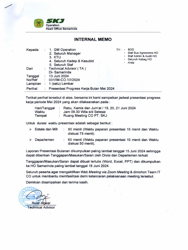 31.IM - TA. - Presentasi Progress Kerja Bulan Mei - Juni 2024 | PDF