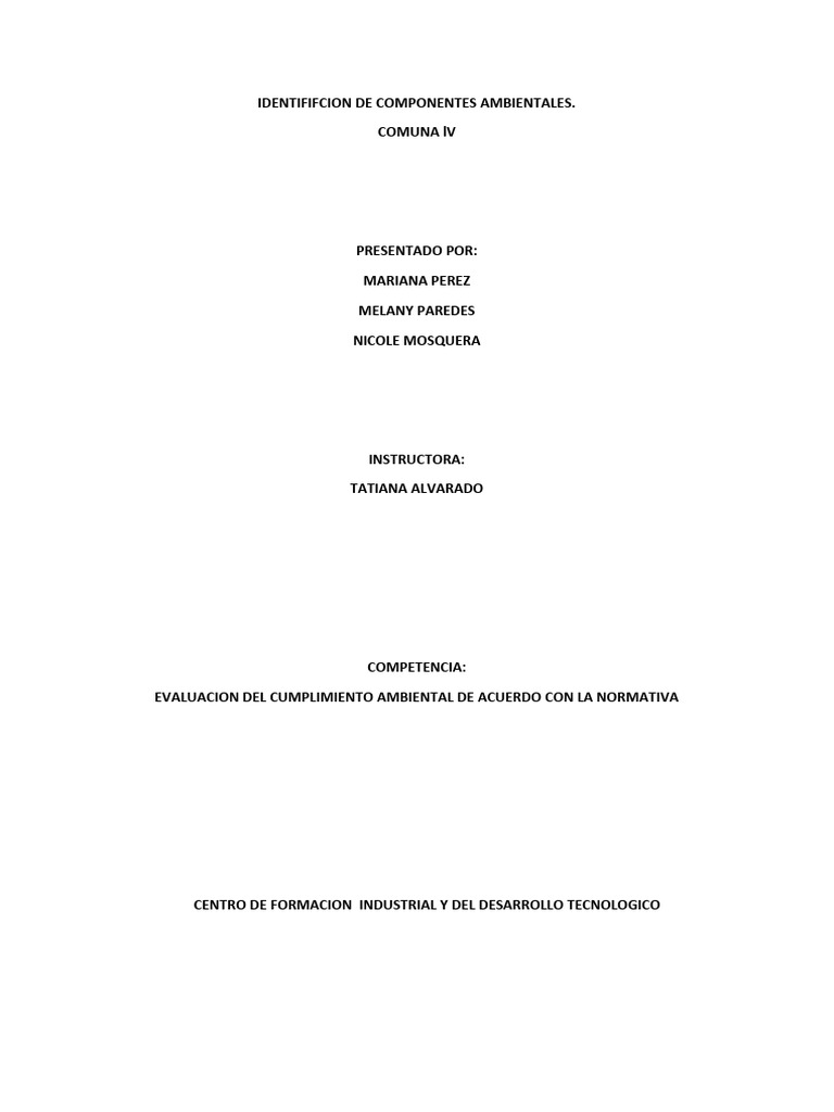Evaluación Ambiental Comuna IV Yopal | PDF | Entorno natural | Deforestación