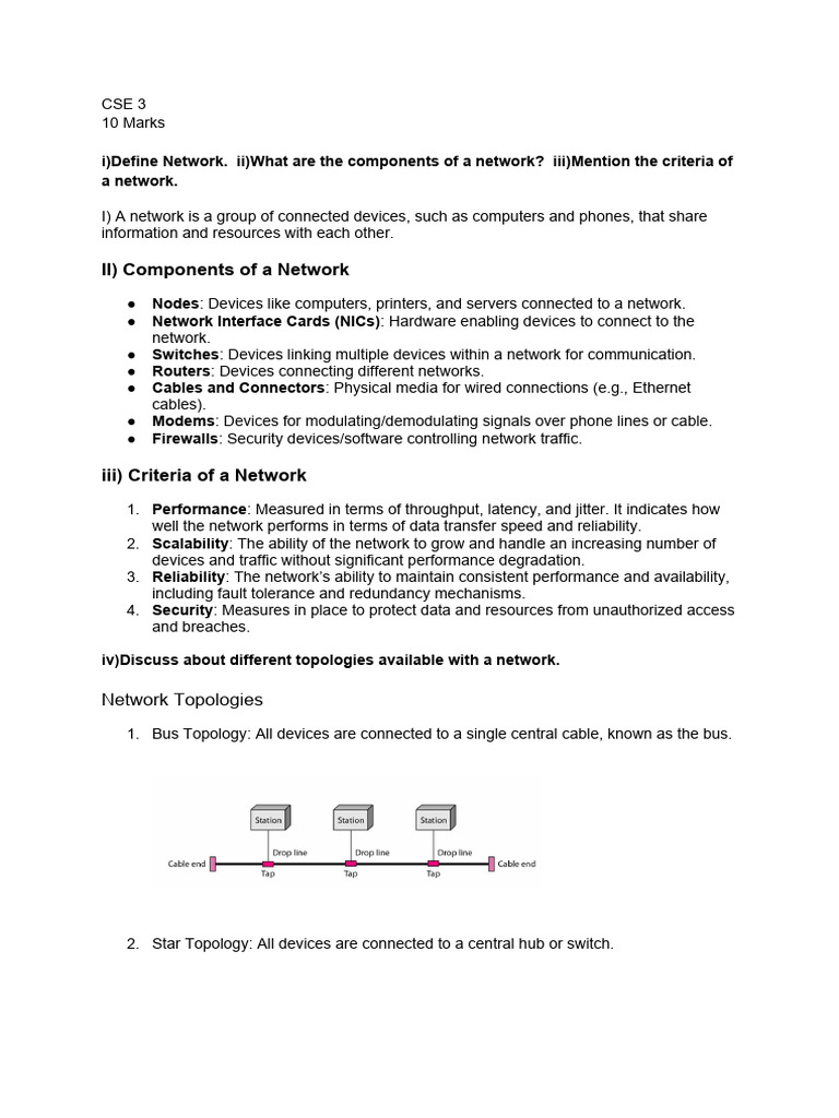 CSE 3 10 marks | Download Free PDF | Computer Network | I Pv6