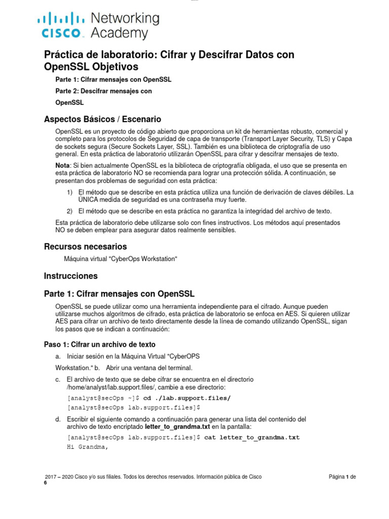 21210 Lab Encrypting And Decrypting Data Using Open Ssl Pdf Transport Layer Security