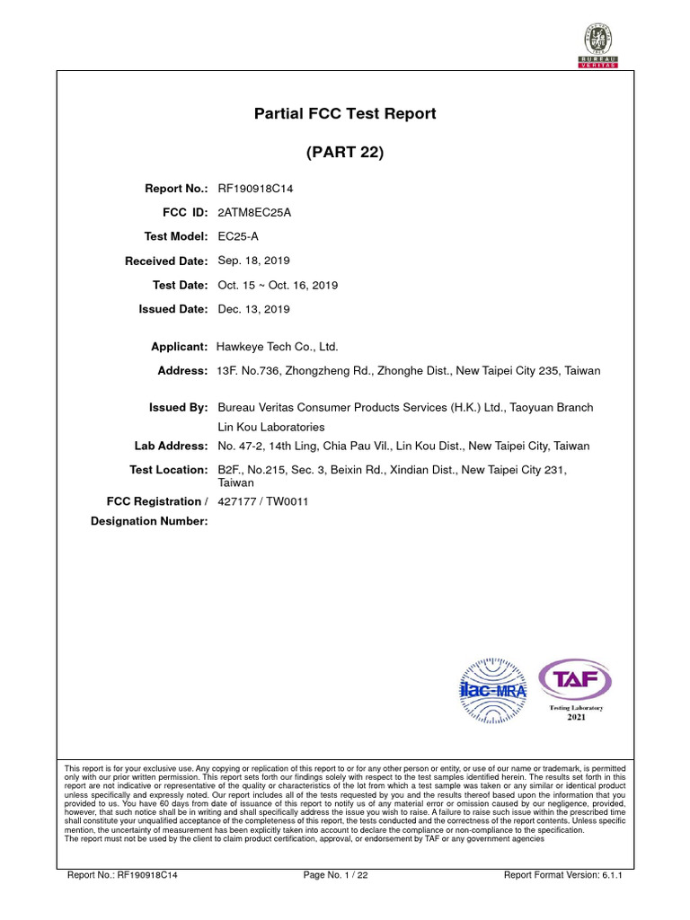 EC25A RF Test Report 22 4583261 | PDF | Antenna (Radio) | Information ...