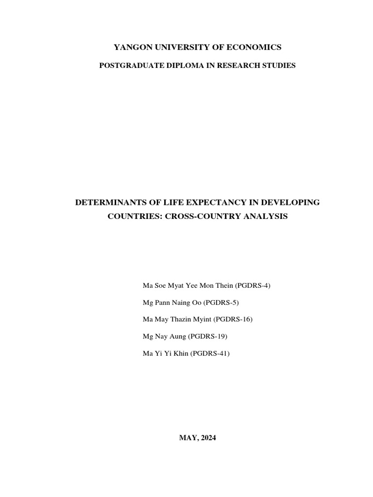 Determinants of Life Expectancy in Developing Countries - Cross-Country ...