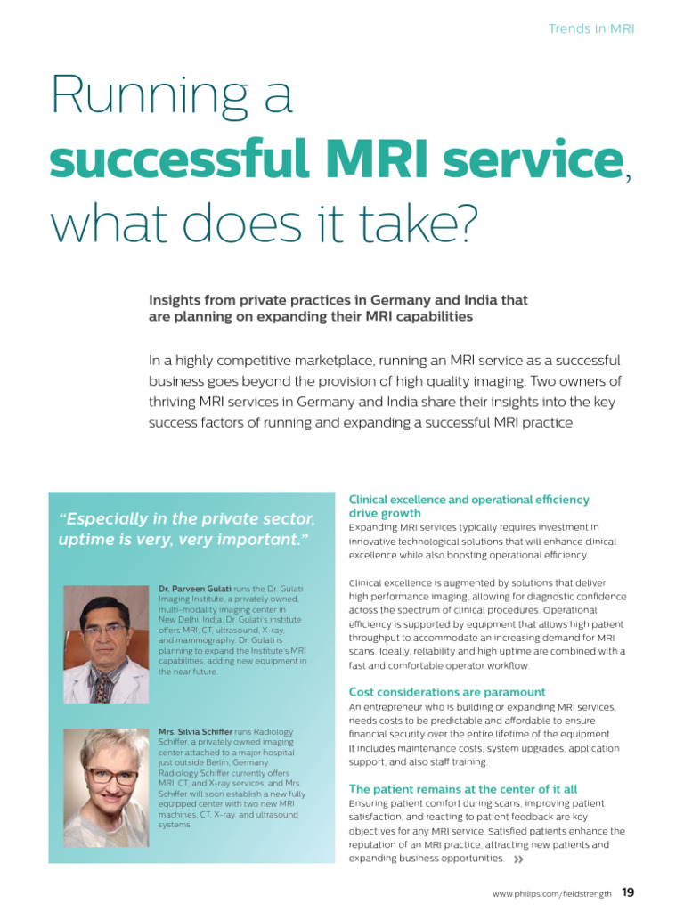 Running A Successful MRI Service | PDF | Medical Imaging | Magnetic ...
