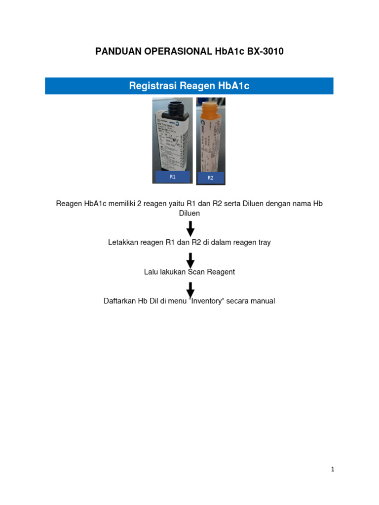 PANDUAN OPERASIONAL HbA1c BX-3010 | PDF