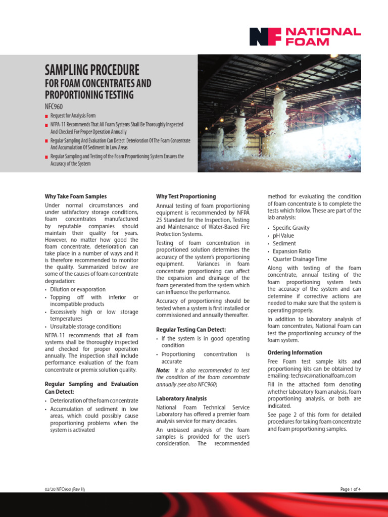 NFC960 Sampling Procedures FM Conc Prop Testing H | PDF