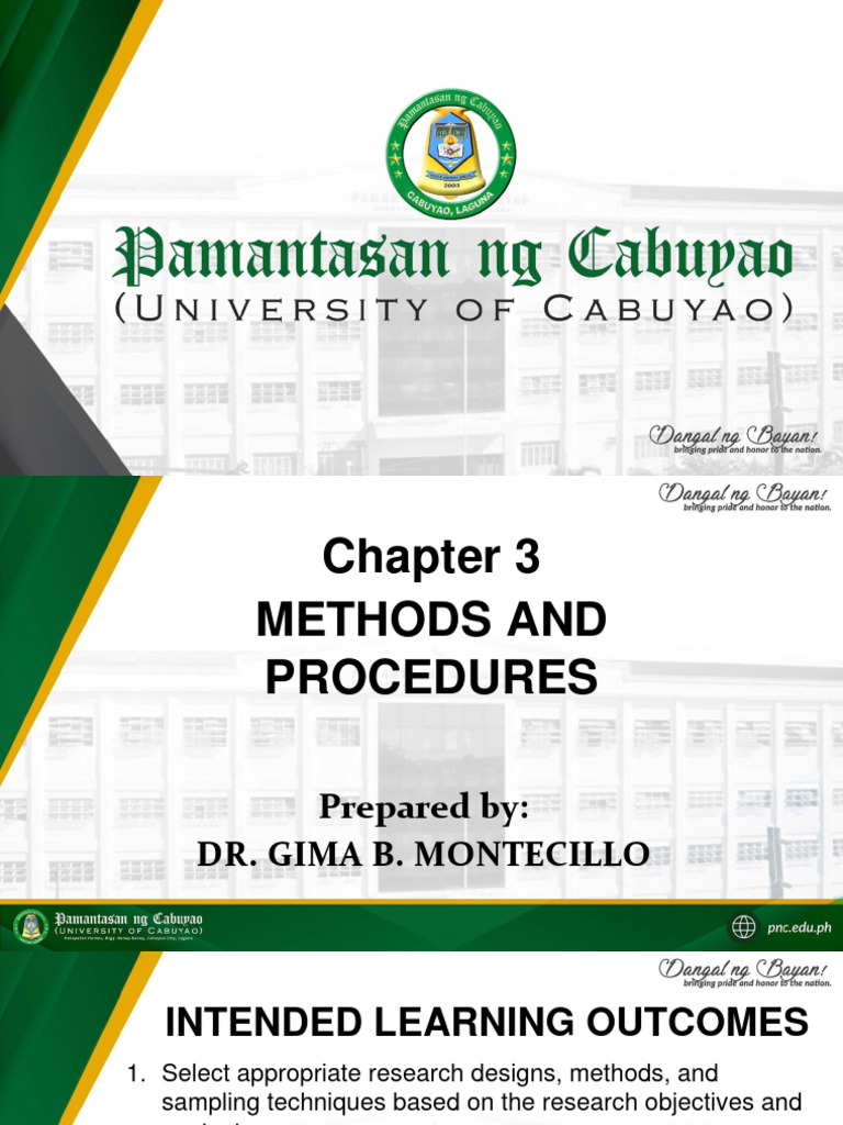 Lesson on Writing Chapter 3 for Capstone Project (20240418165038) | PDF | Sampling (Statistics ...