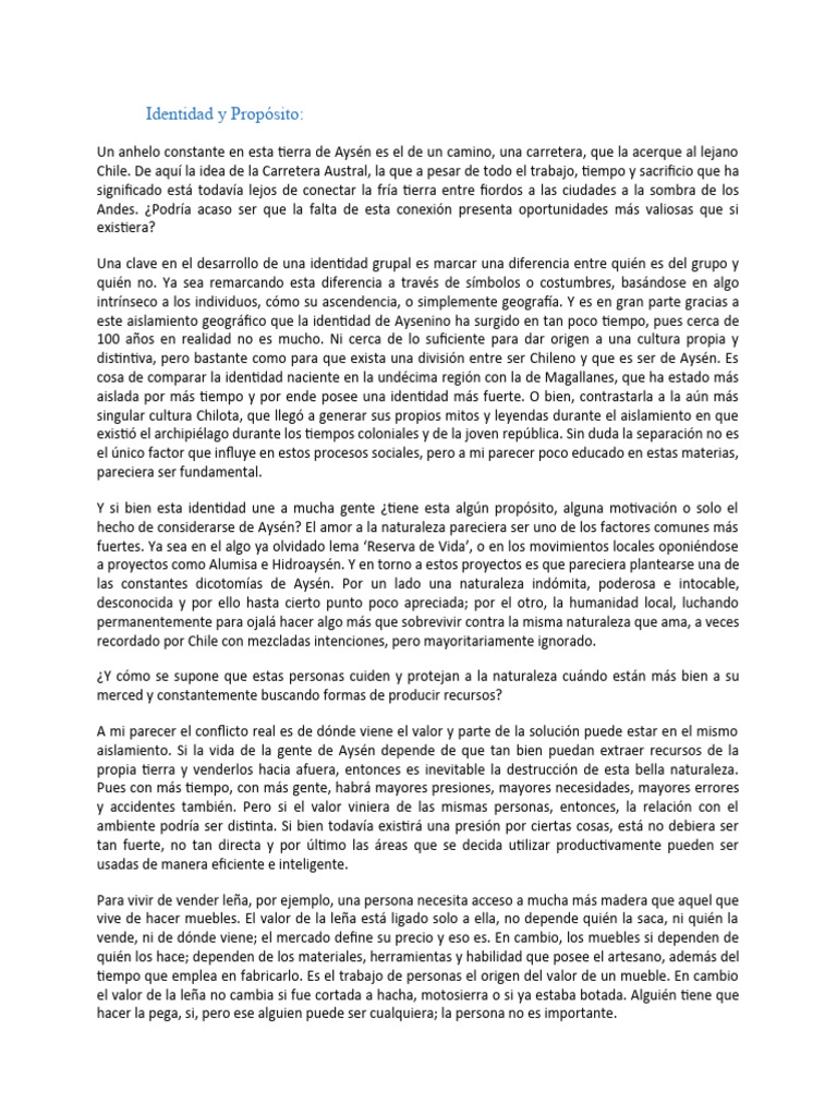 El Argumento para Aysén | PDF | Mercado (economía) | Transporte
