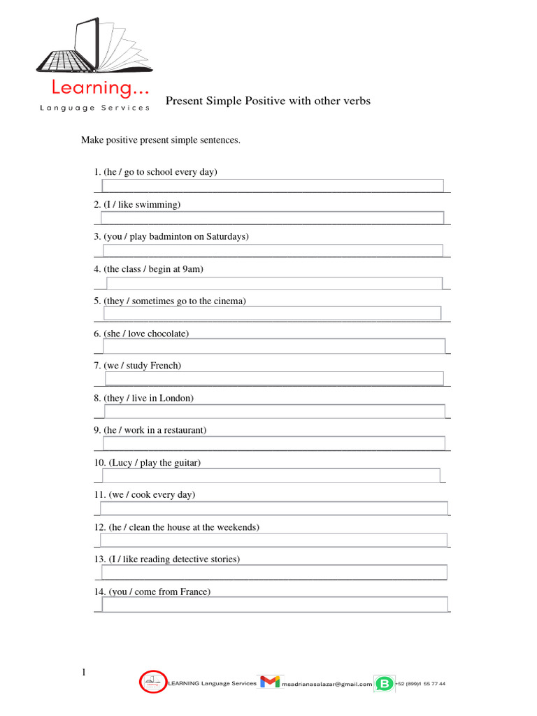 Present - Simple - Form - Affirmative | PDF | Language Arts & Discipline | Foreign Language Studies