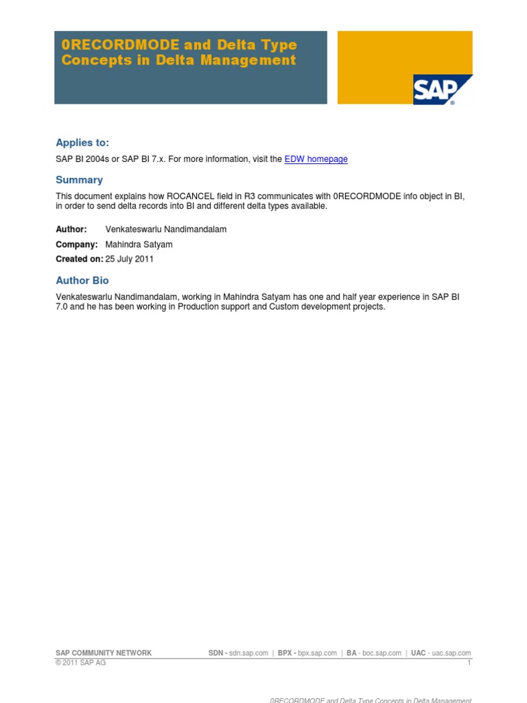 Record Mode and Delta Type Concepts in Delta Management | PDF | Queue ...