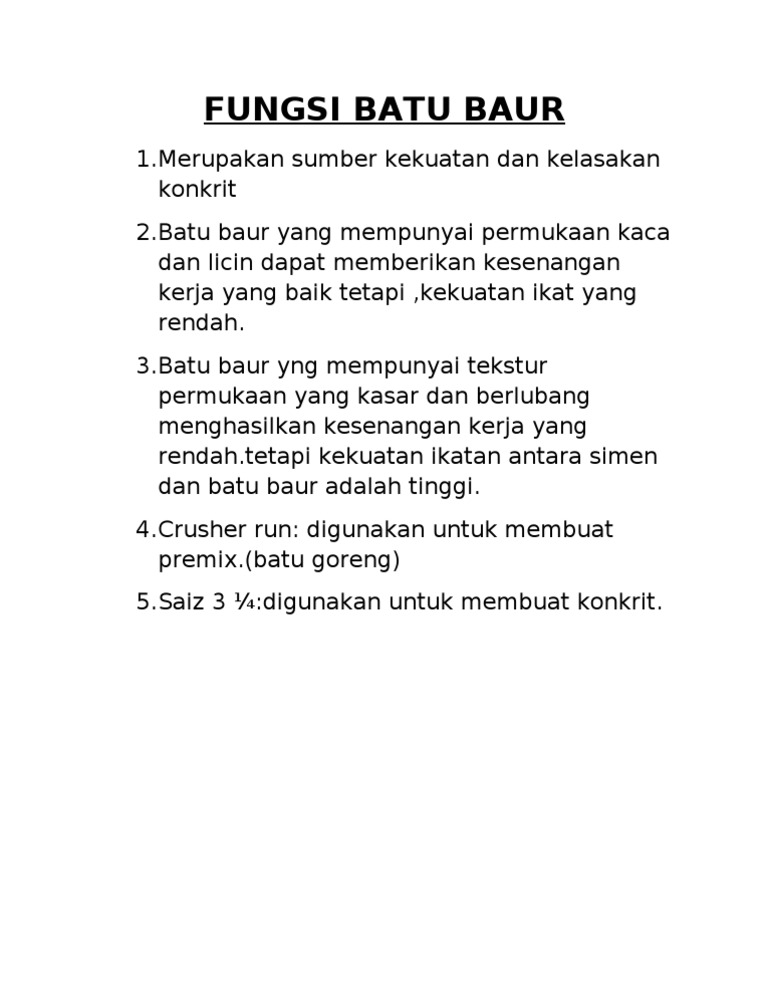 Fungsi Batu Baur | PDF