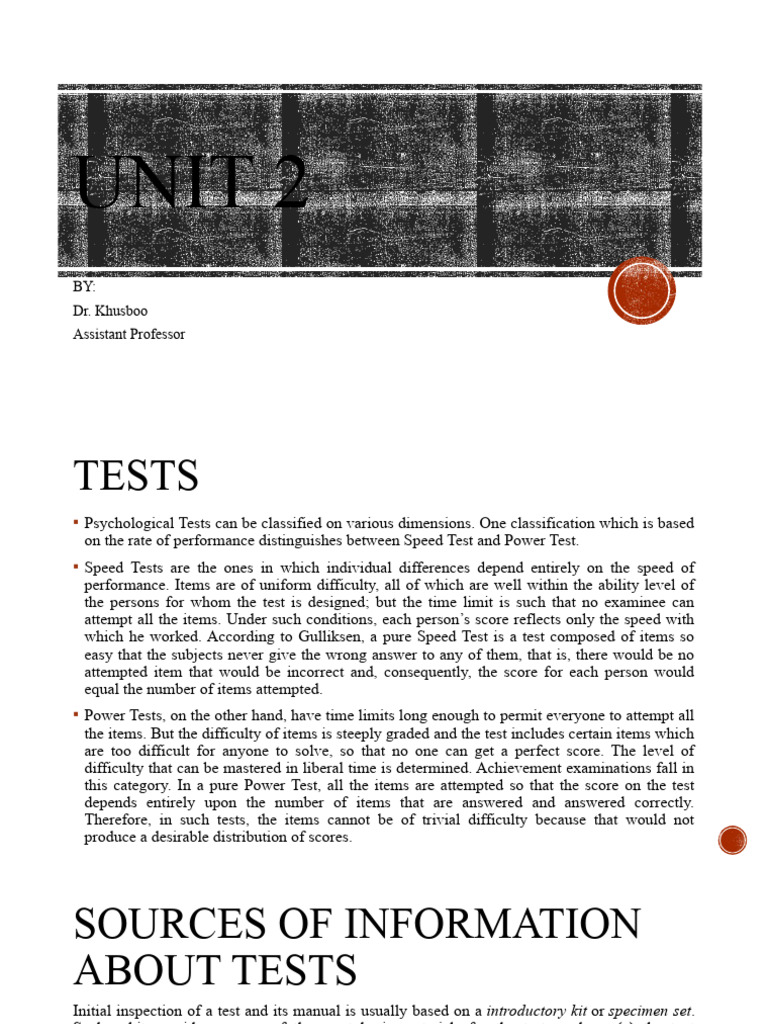 UNIT 2 Psych. Testing | PDF | Validity (Statistics) | Psychological Testing