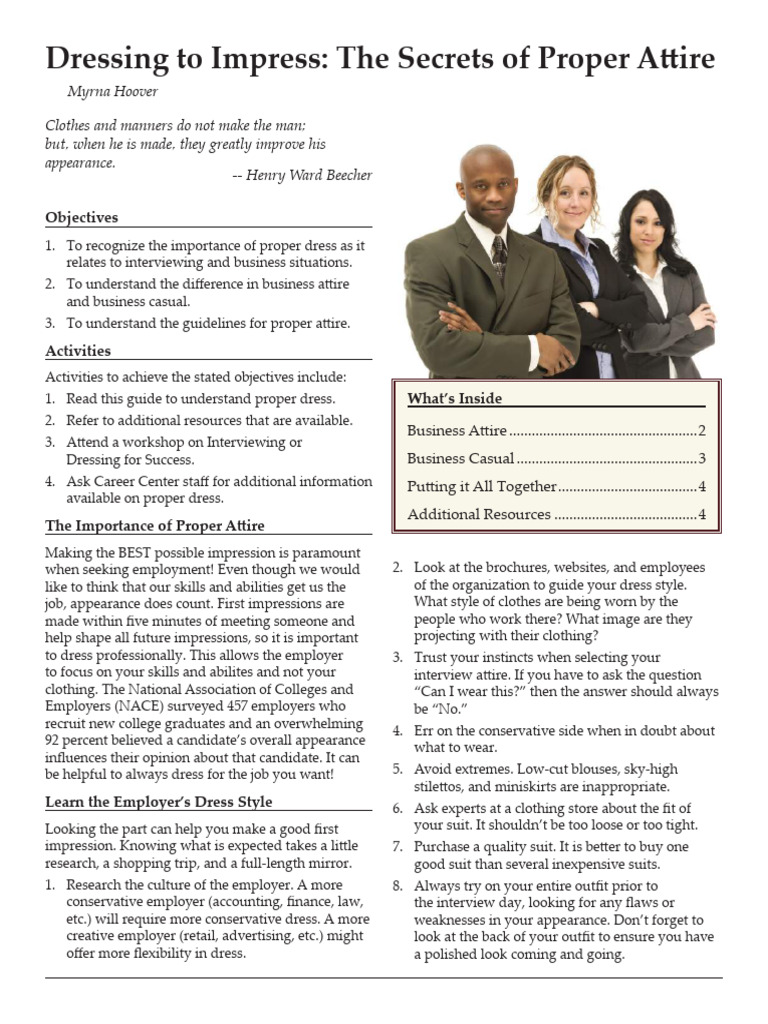 Dressing To Impress The Secrets of Proper Attire Author Myrna Hoover ...