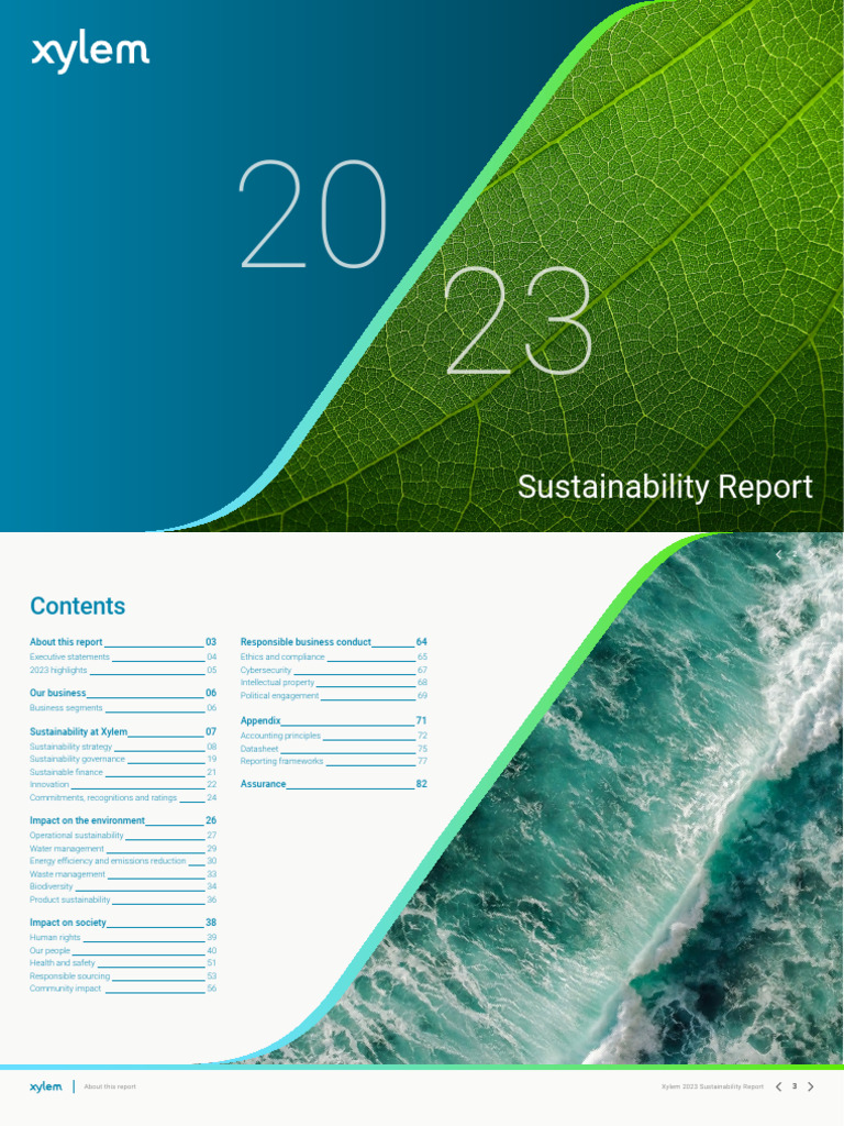 Xylem 2023 Sustainability Report | PDF | Sustainability | Wash