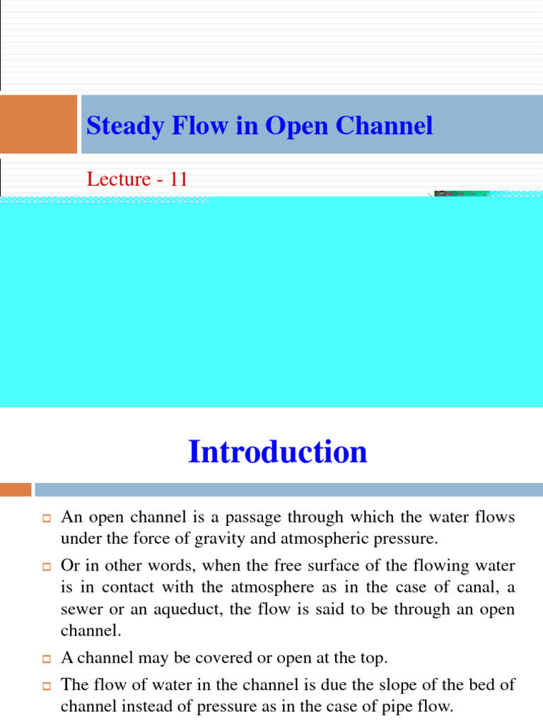 Lecture-11-Steady Flow in Open Channels (Autosaved) | PDF | Mechanical Engineering | Mechanics