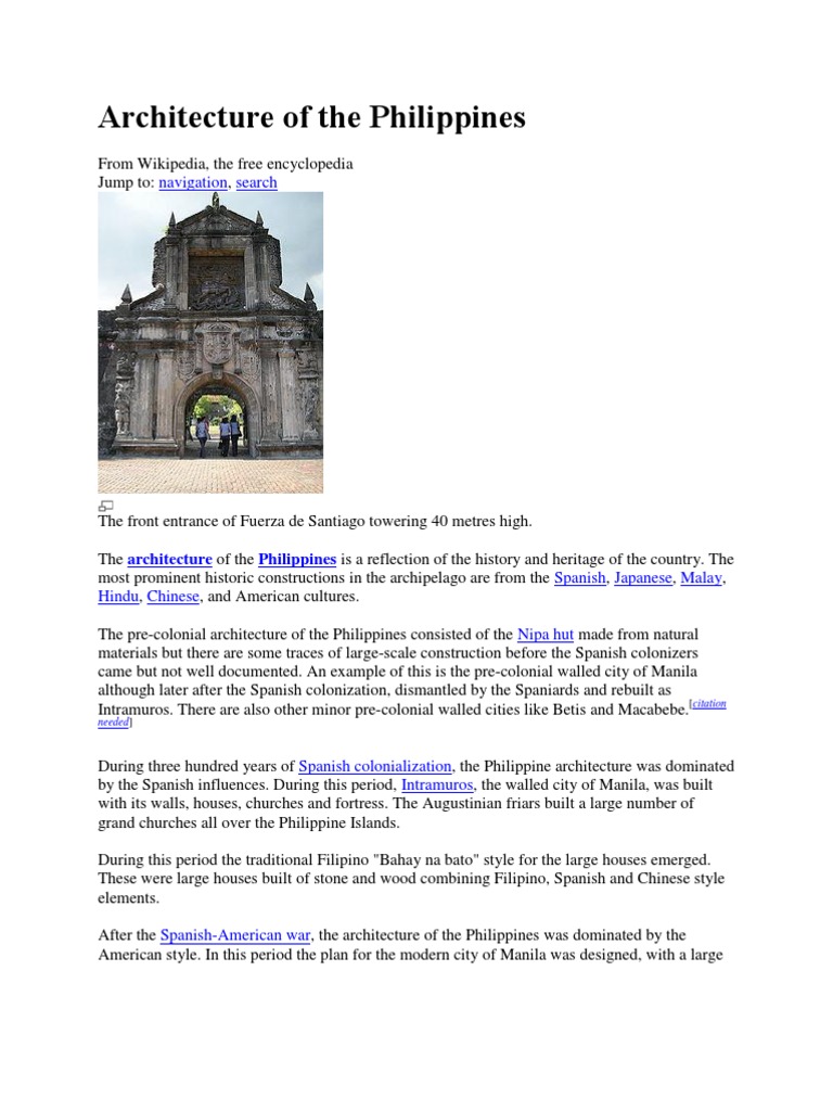 Evolution of Philippine Architecture | PDF | Philippines