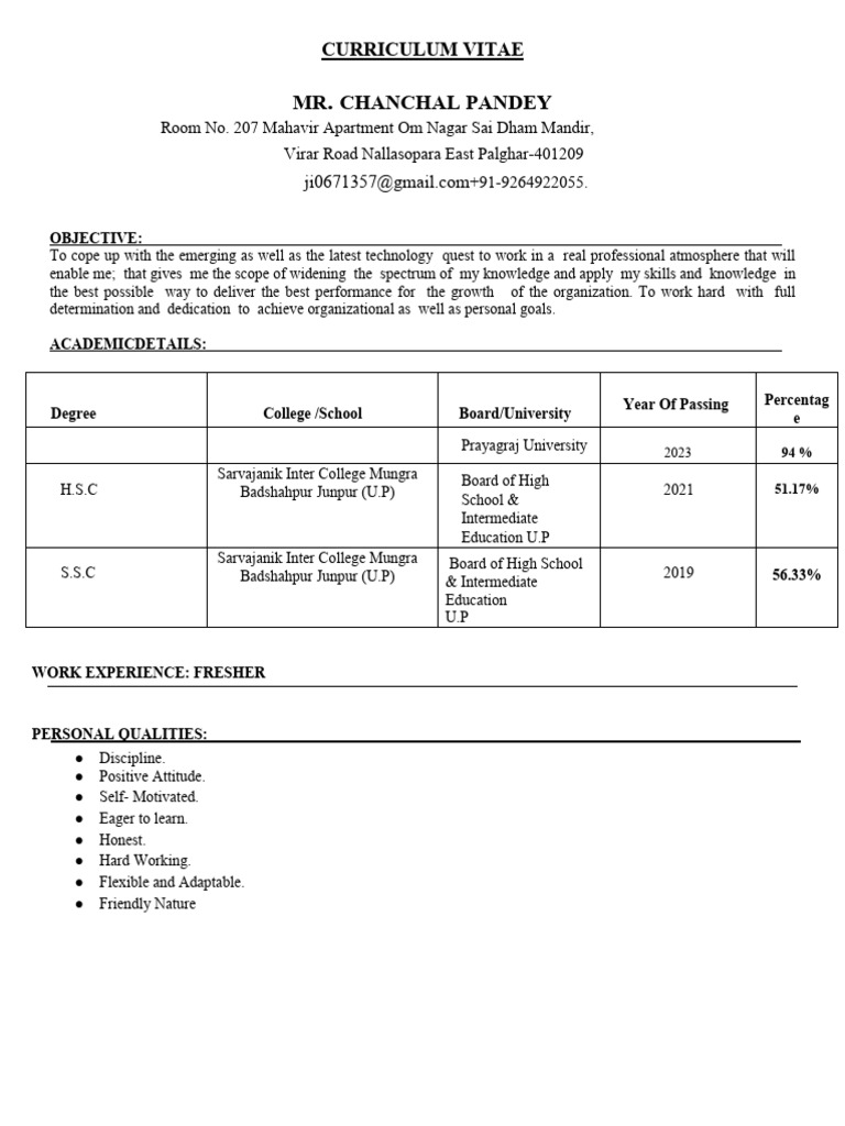 Chanchal CV | PDF | Learning | Behavior Modification