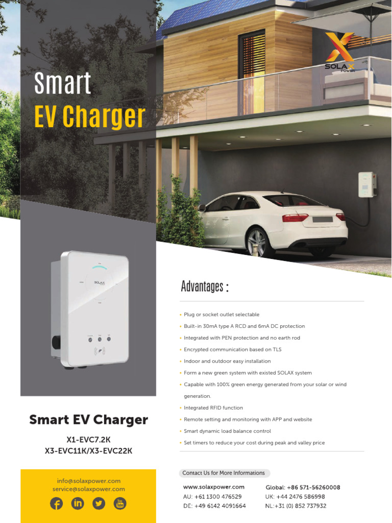 Solax Smart EV Charger Specifications | PDF | Battery Charger | Ac ...