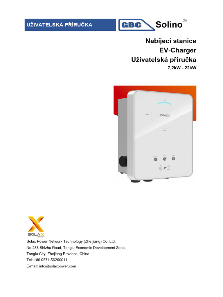 MNL Solax Ev-Charger G2-CZ | PDF