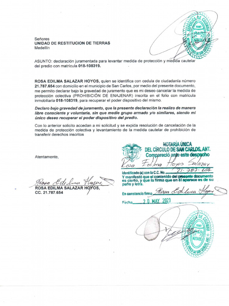Declaración Juramentada | PDF