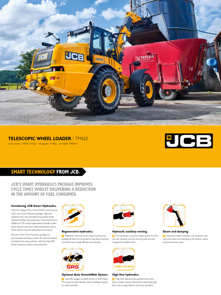 JCB TM 420 Telescopic Wheel Loader en | PDF | Horsepower | Manual Transmission