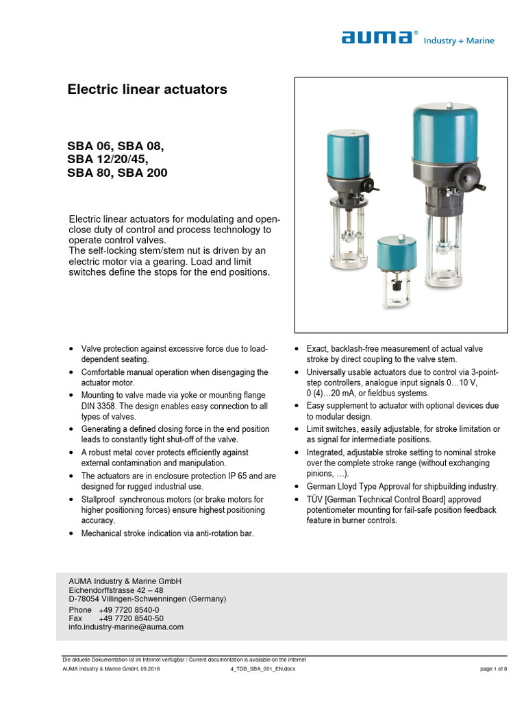 4 TDB SBA 001 EN-desbloqueado | PDF | Actuator | Switch