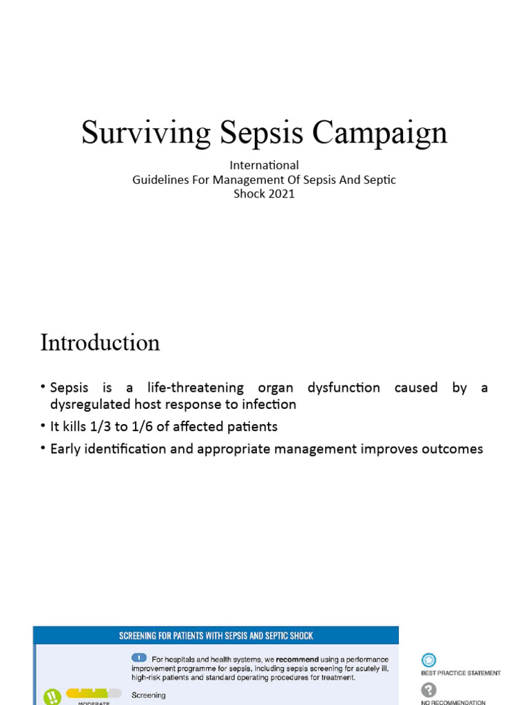 Surviving Sepsis Campaign | PDF | Sepsis | Shock (Circulatory)