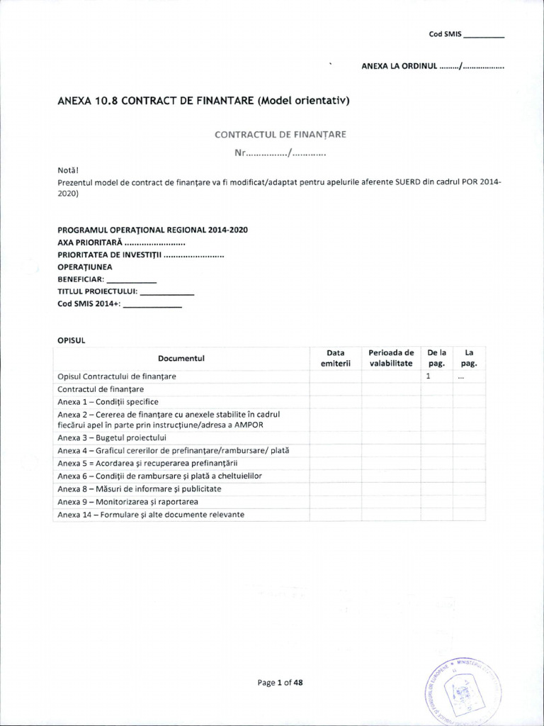 Anexa 10 8 Contract Finantare | PDF