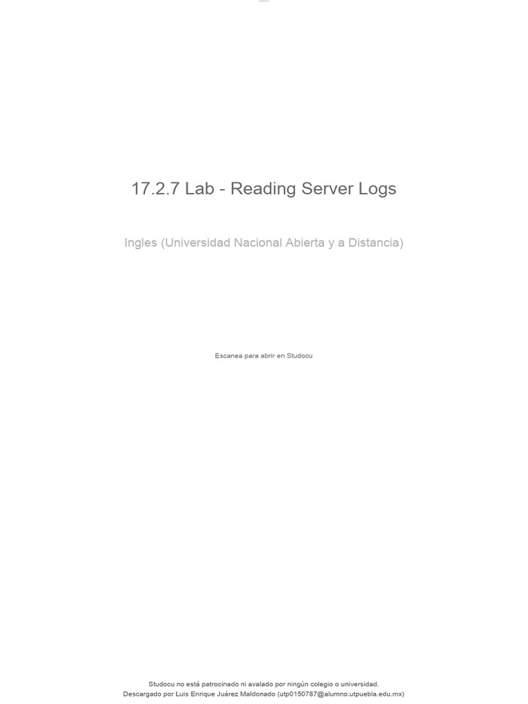 1727 Lab Reading Server Logs | PDF | Archivo de computadora | Ventana ...