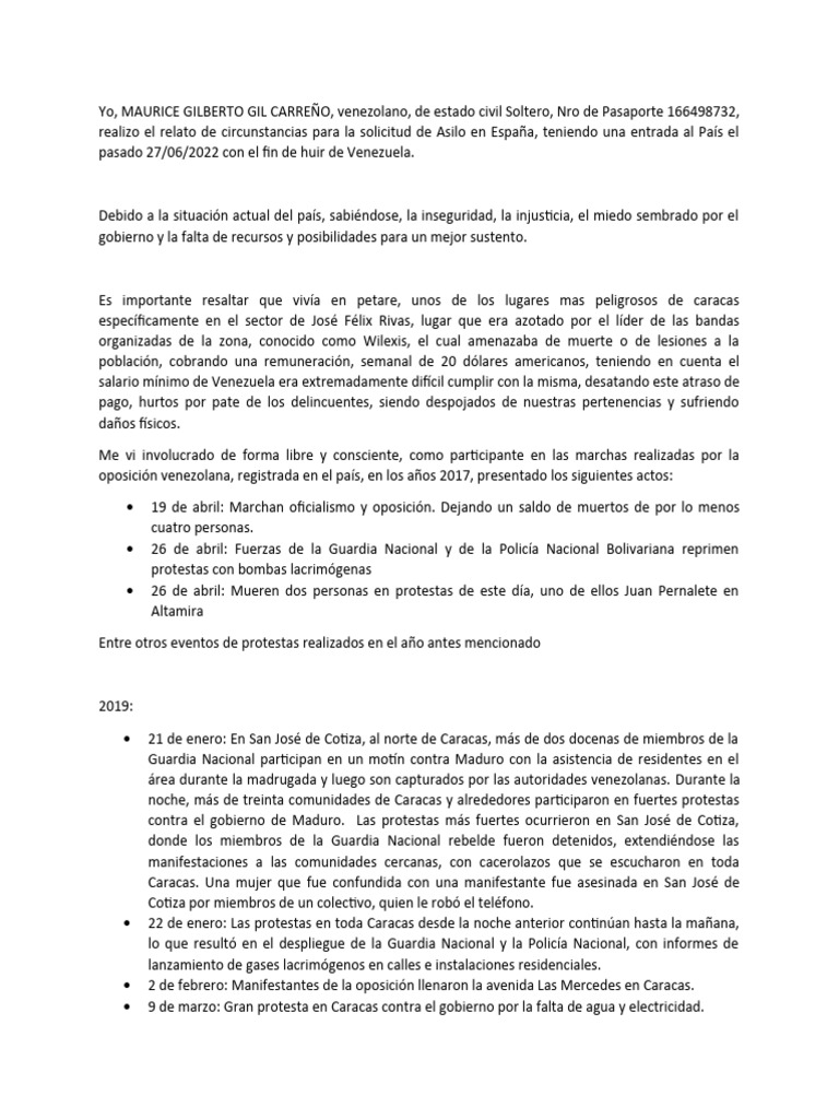 Carta de Asilo 1 | PDF | Venezuela