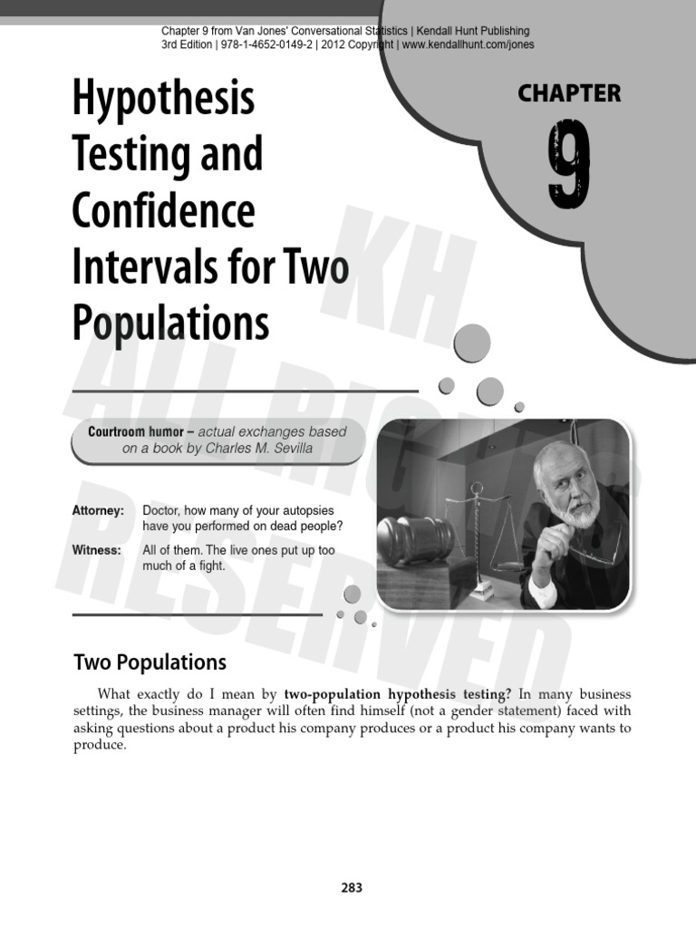 Hypothesis Testing Confidence Interval | PDF | P Value | Variance