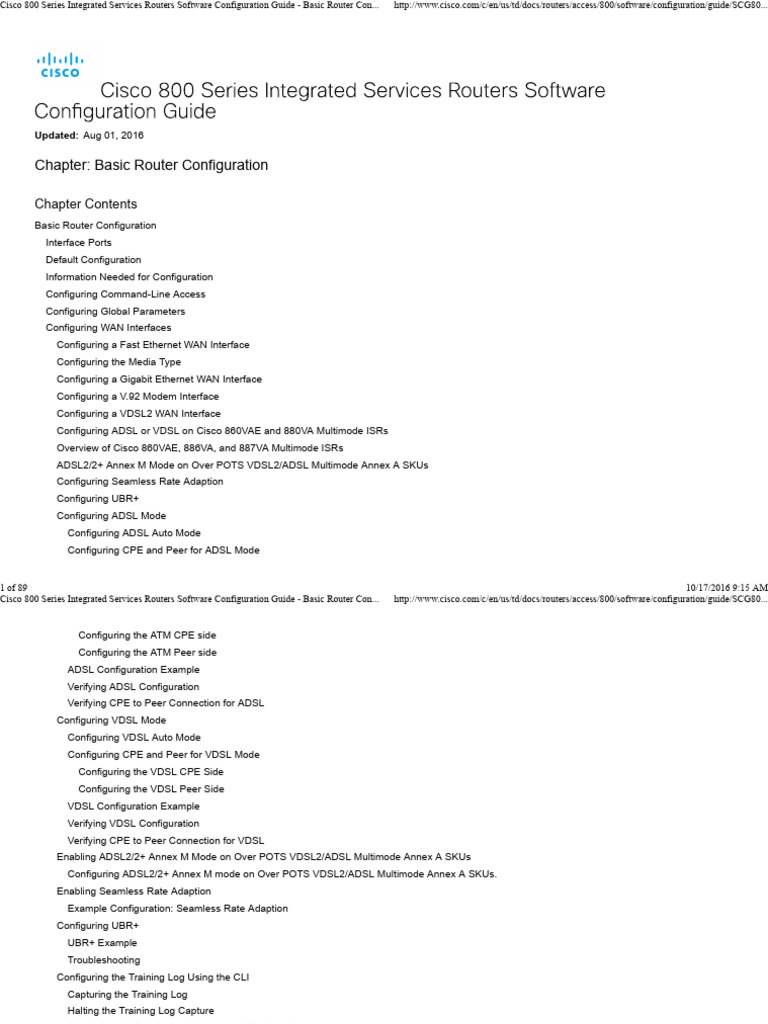 Cisco Router Setup Guide | PDF | Digital Subscriber Line | Router (Computing)
