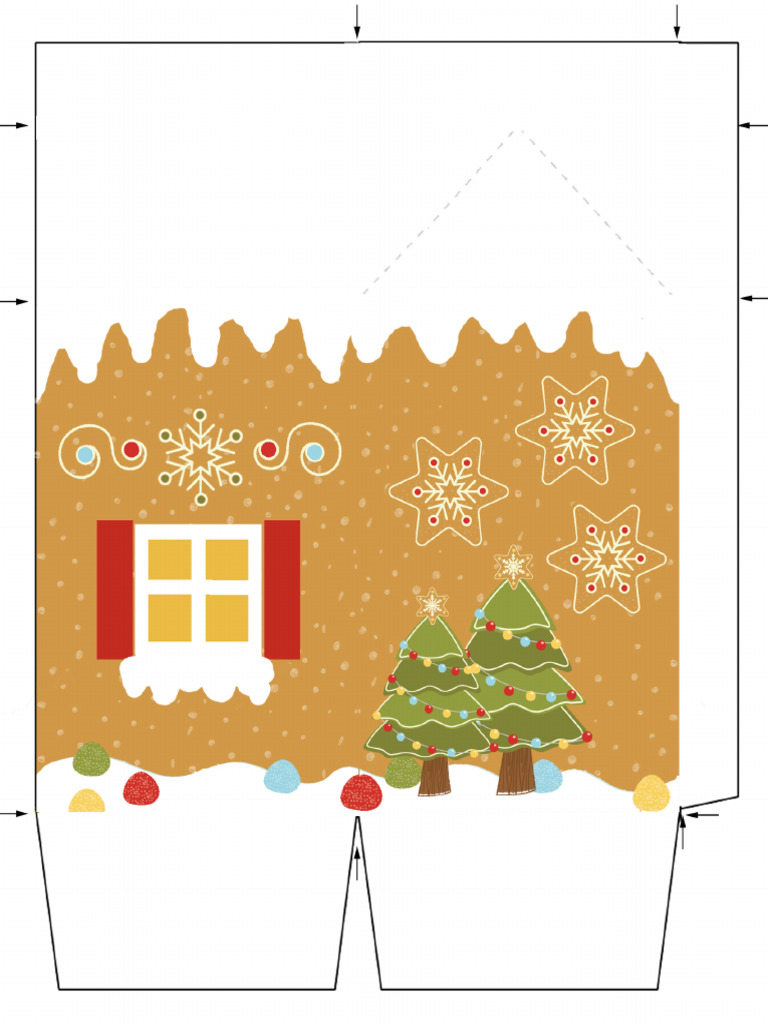 Printable Gingerbread House Treat Box Part 2 | PDF