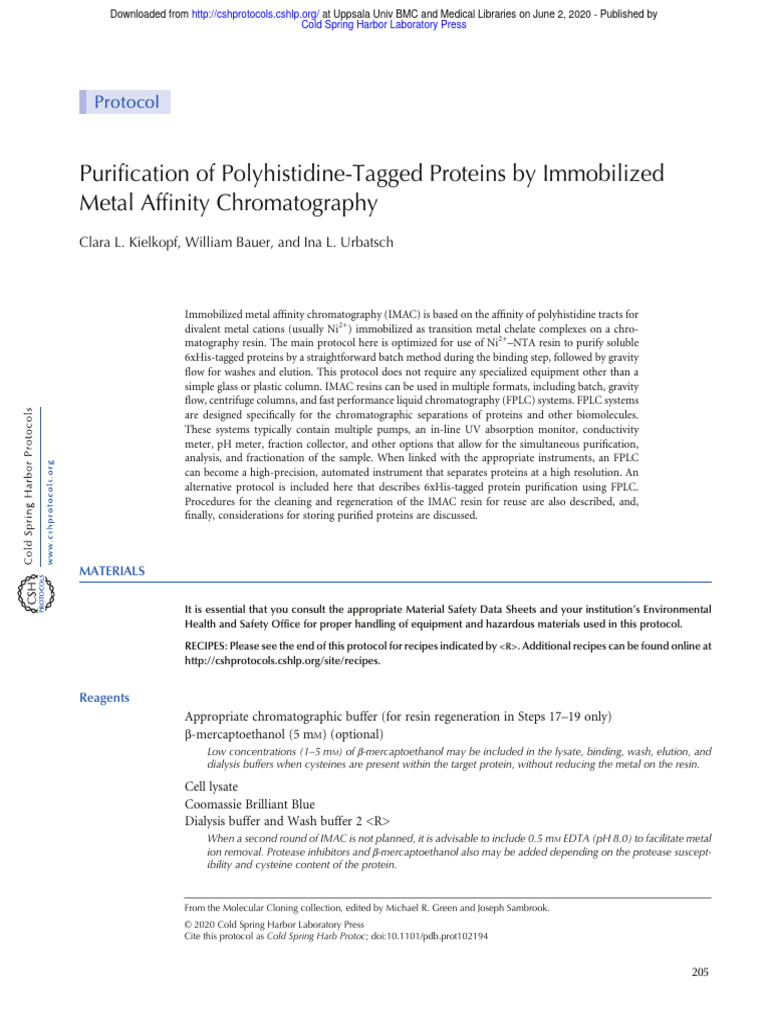 10 1101@pdb Prot102194 | PDF | Protein Purification | Chromatography