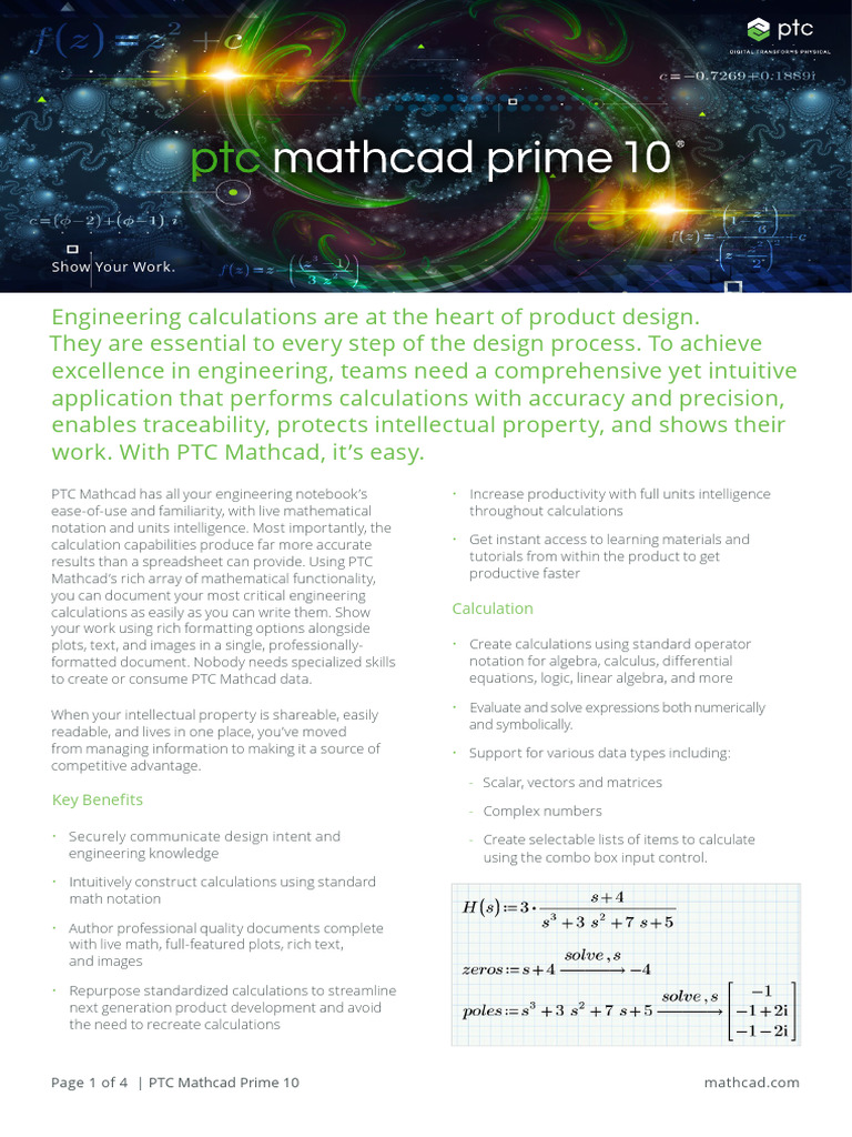 Mathcad Prime 10 Datasheet V3 Interactive | PDF | Microsoft Excel ...