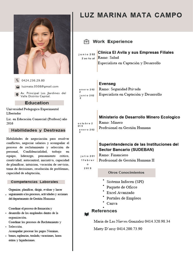 Luz Mata CV | PDF | Business | Economias