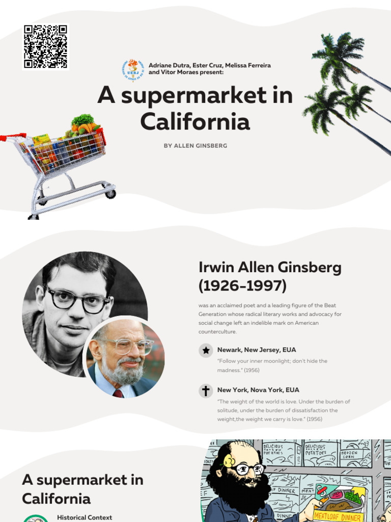 Ginsberg's "A Supermarket in California" | PDF | Poems | American Poetry