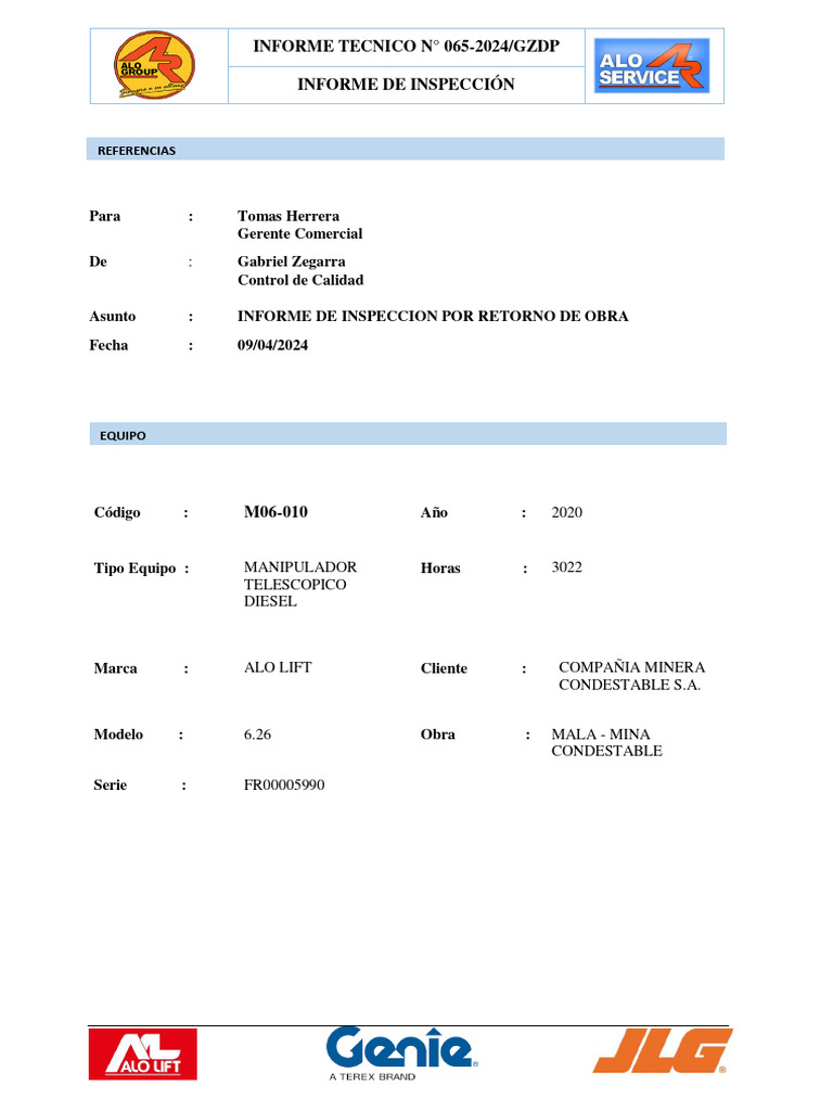 Informe de Daños M06-010 | PDF | Coche | Vehículo de motor