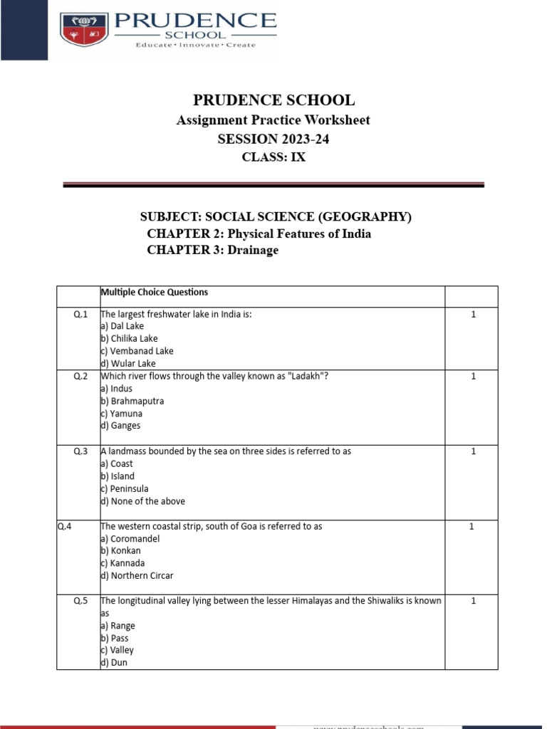 G9 Geography Ch2 and 3 worksheet | PDF | Earth Sciences | Landscape