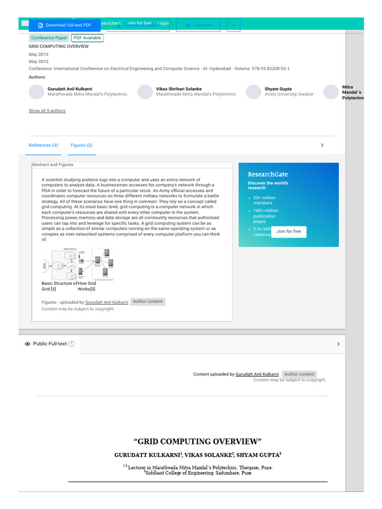 (PDF)Gridcomputingoverview 1720528827803 | PDF | Grid Computing | Computing