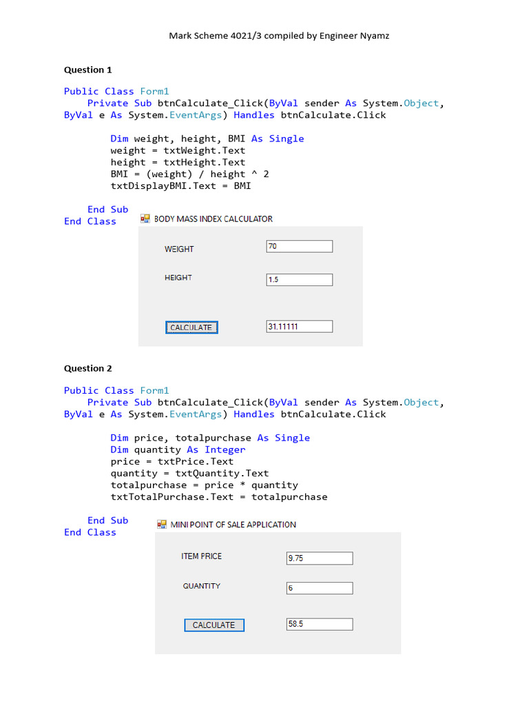 2019 Paper 3 Marking Scheme | PDF | Computing