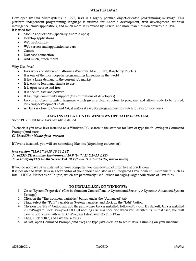 JAVA | Download Free PDF | Data Type | Integer (Computer Science) JAVA | Download Free PDF | Data Type | Integer (Computer Science)