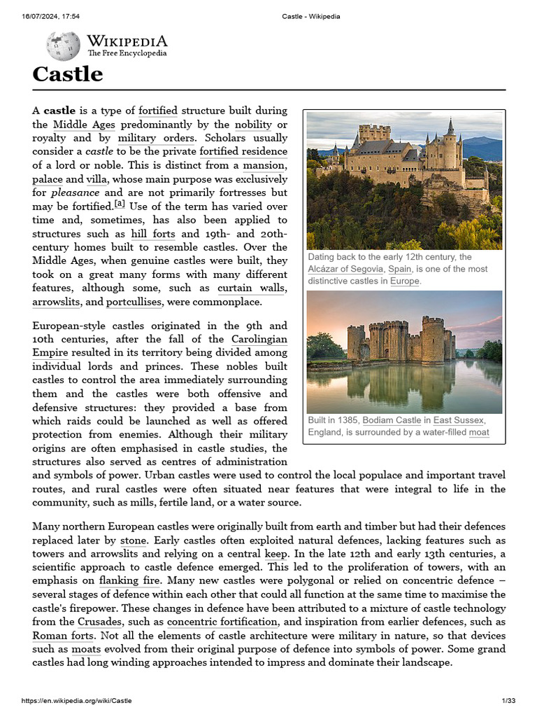 Castles | PDF | Castle | Fortification