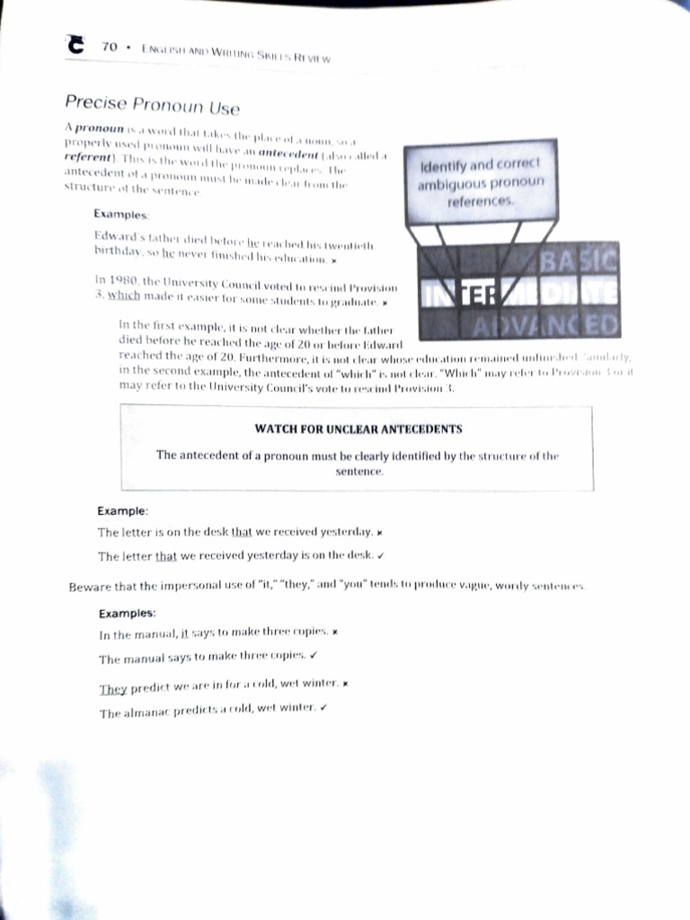 Subjenctive Mood, Verb Tenses, Pronoun Antecedent | PDF | Pronoun ...