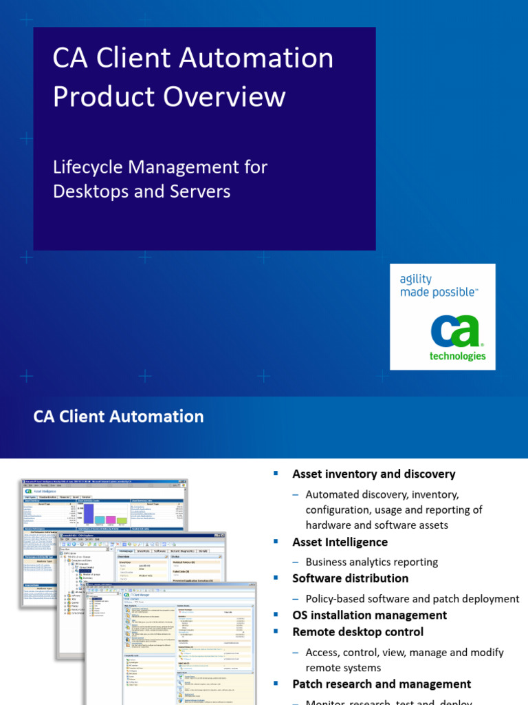 CA Client Automation Overview | PDF | Proprietary Software | Operating ...
